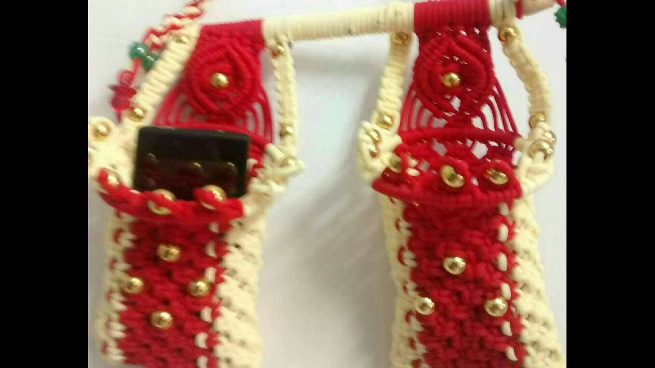 macrame mobile and pencil hanger - YouTube