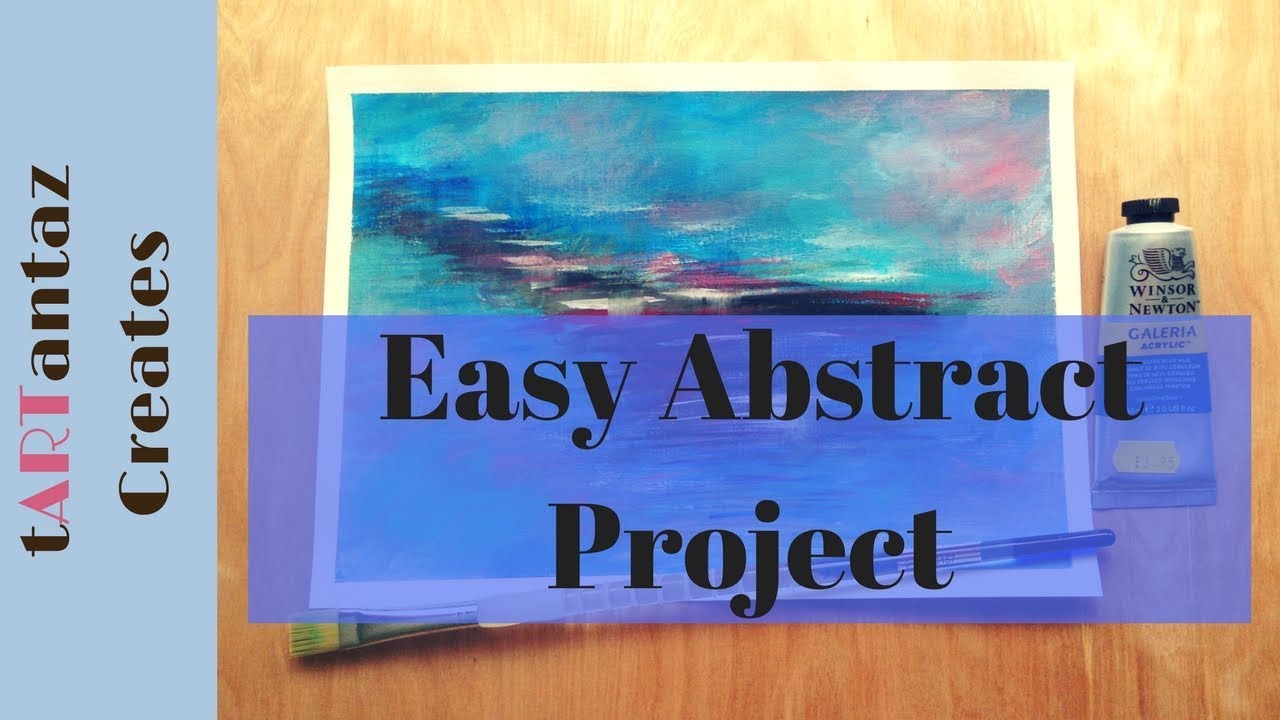 EASY abstract art project - demonstrating how to paint abstract - YouTube
