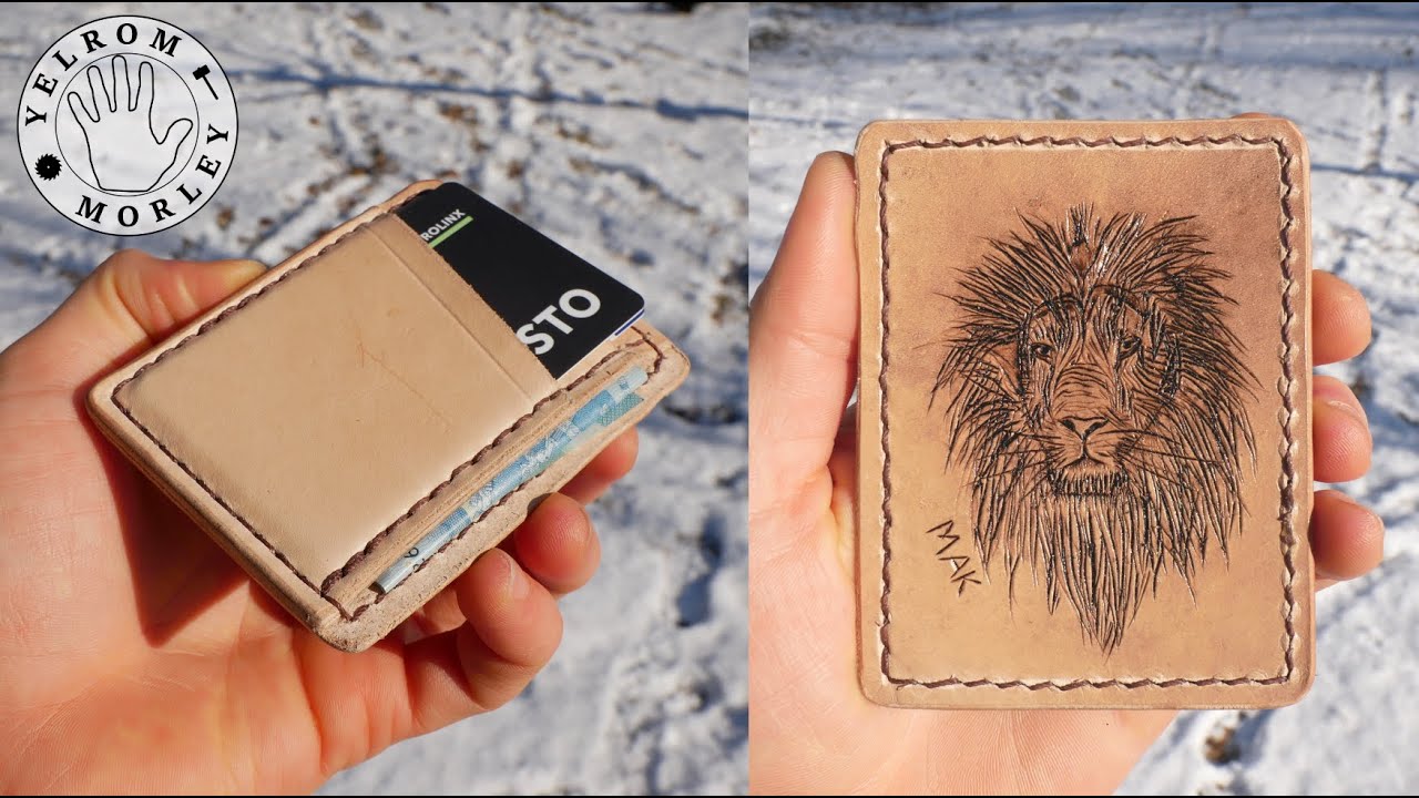 Making 'The Lion Wallet' Minimalist Leather Wallet - YouTube
