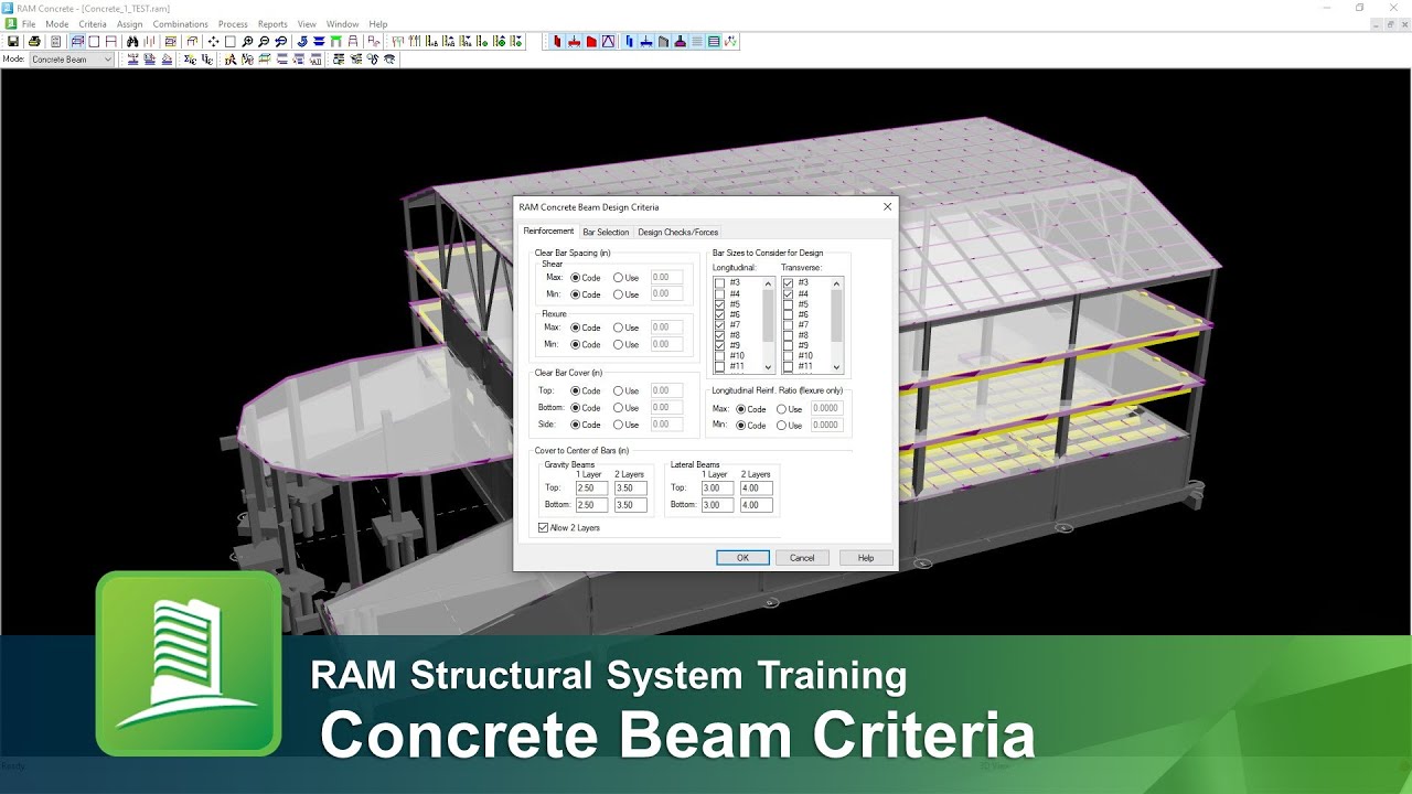 Specifying Concrete Beam Design Criteria in RAM Structural System - YouTube