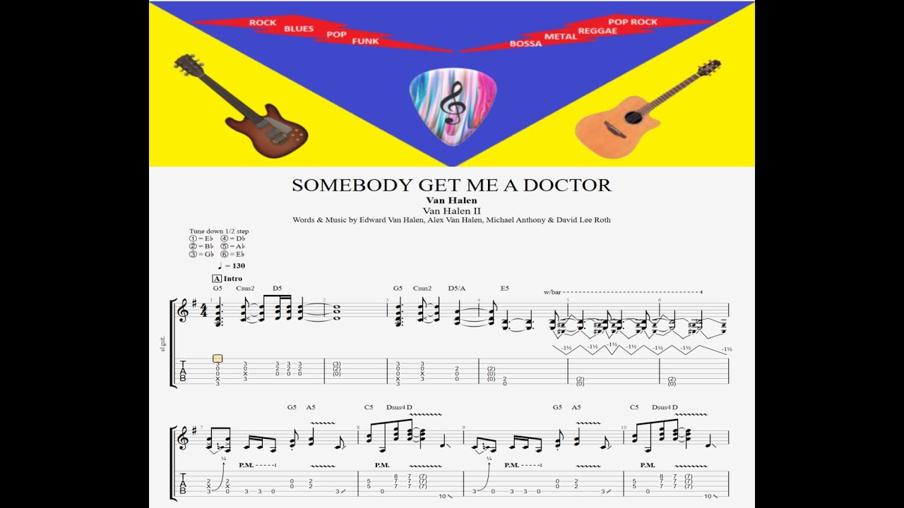 VAN HALLEN SOMEBODY GET ME A DOCTOR RYTHM GUITAR + SOLO - YouTube