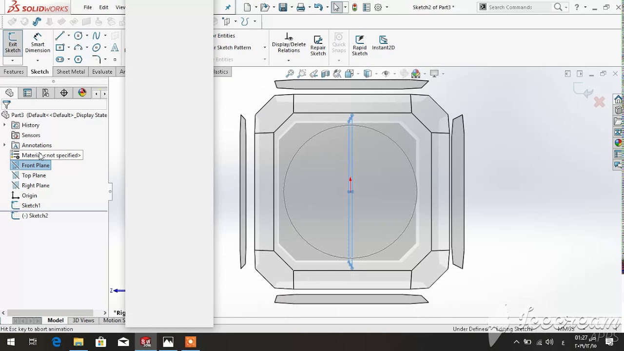 solid works sweep feature - YouTube