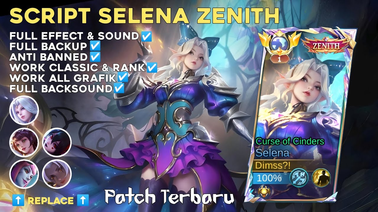 Script Skin Selena Zenith - Curse of Cinders No Password | Patch Terbaru | Dimsmlbb - YouTube