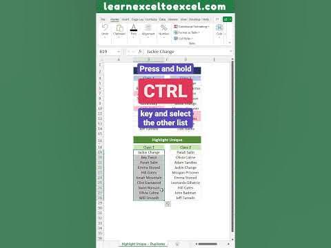 Excel Trick: Compare Lists to Highlight Duplicate / Unique Values with #Excel Conditional ...