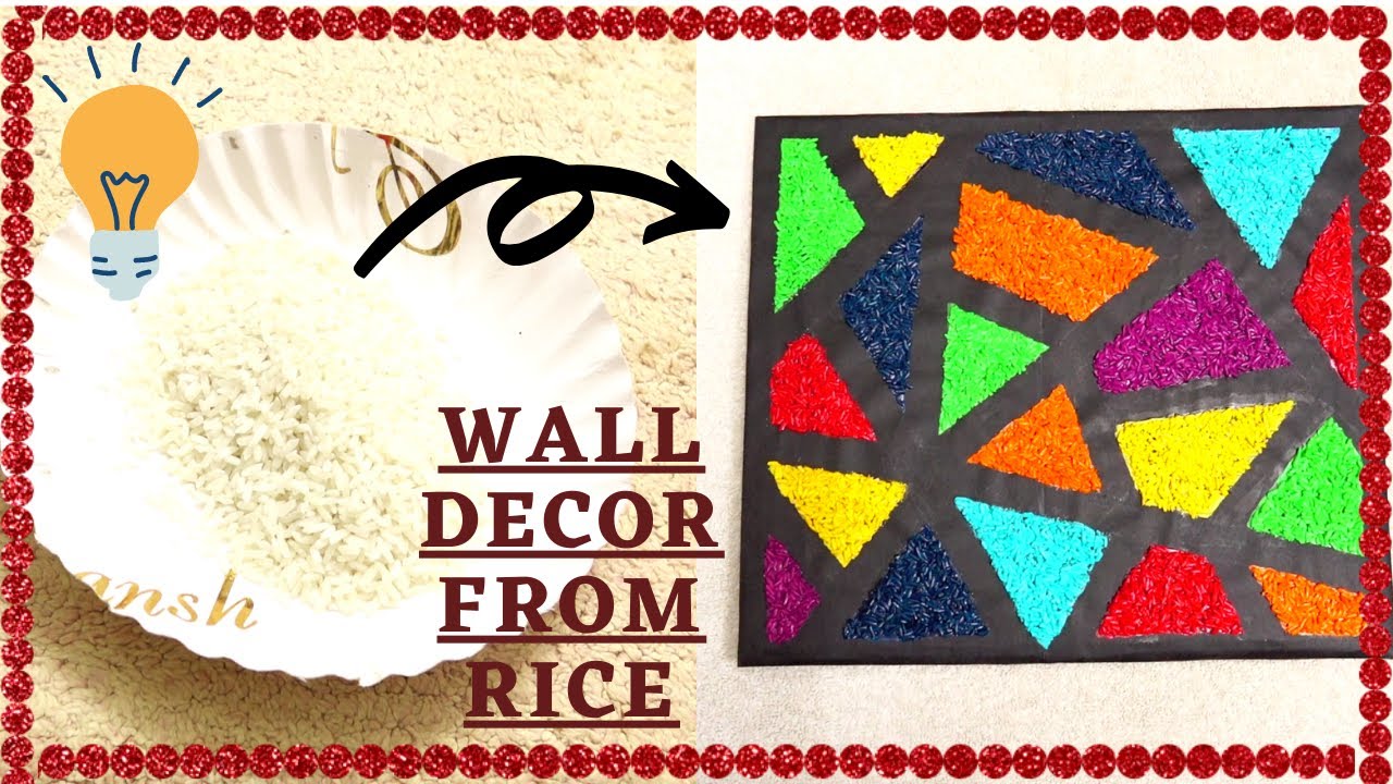 Waste Cardboard Craft Making with Rice | Rice Craft Ideas | Best Out of ...