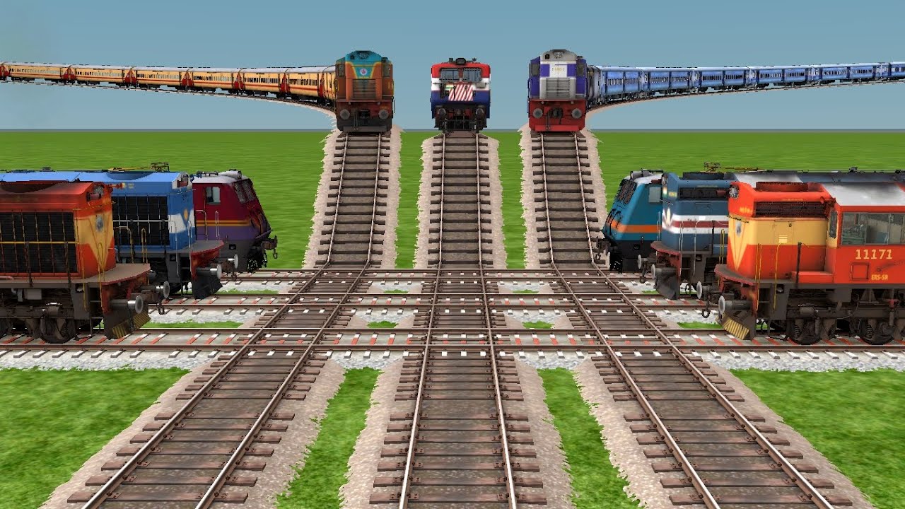 3 TRAINS HIGHEST JUMPING FORM SIX ONE BY ONE RUNS AT CUVERD RAILRAOD ...