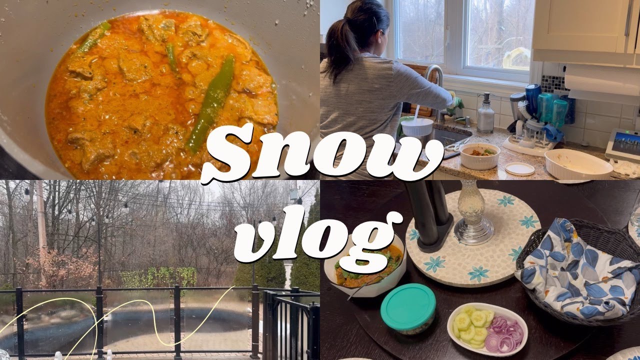 Pehli Snow Montreal mein| Achaar Gosht Banaya| Urdu Vlog - YouTube