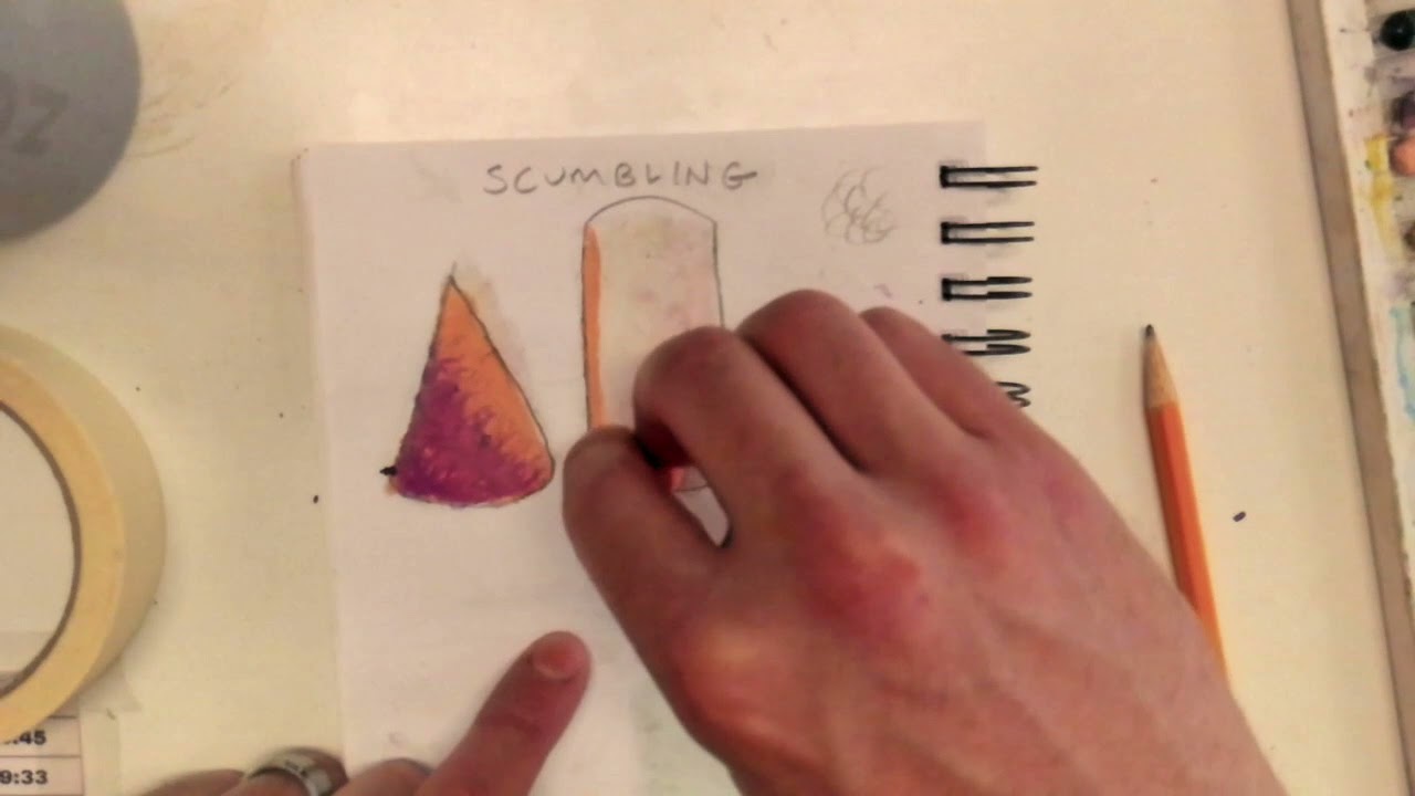 Scumbling-Oil Pastel - YouTube