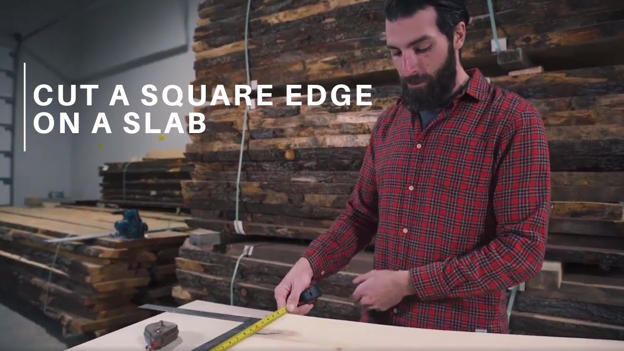 Cut a square edge on a slab - YouTube
