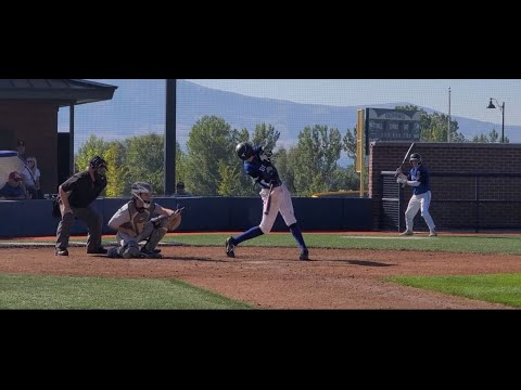 20220923 - TJ Peterson - UC Baseball vs Diggers - Hit side view of TJ ...