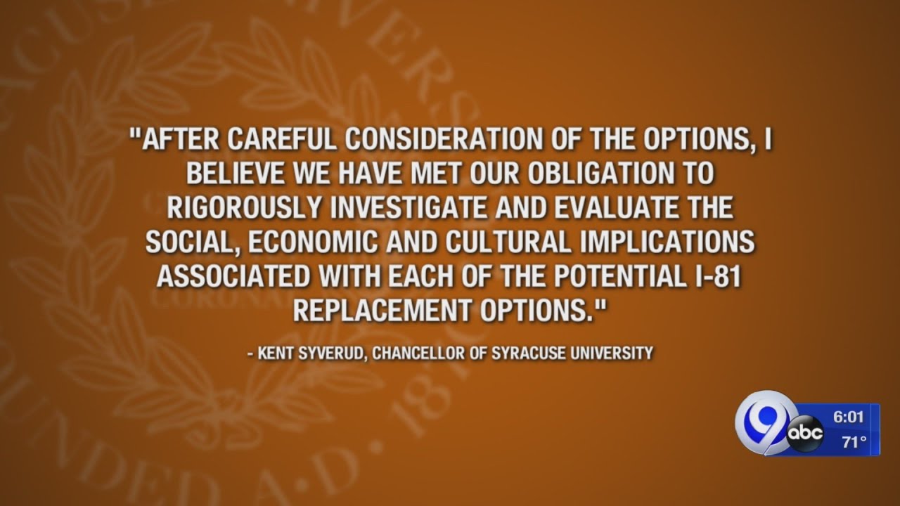 Syracuse University supports community grid option for I-81 - YouTube