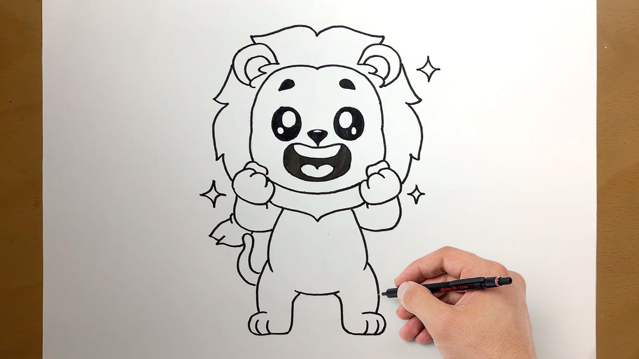 How To Draw A Cute Lion Easy Step By Step Tutorial - YouTube