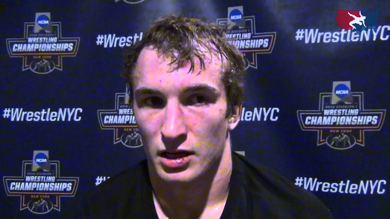 Anthony Collica (Oklahoma State) after 149 NCAA quarterfinal win - YouTube