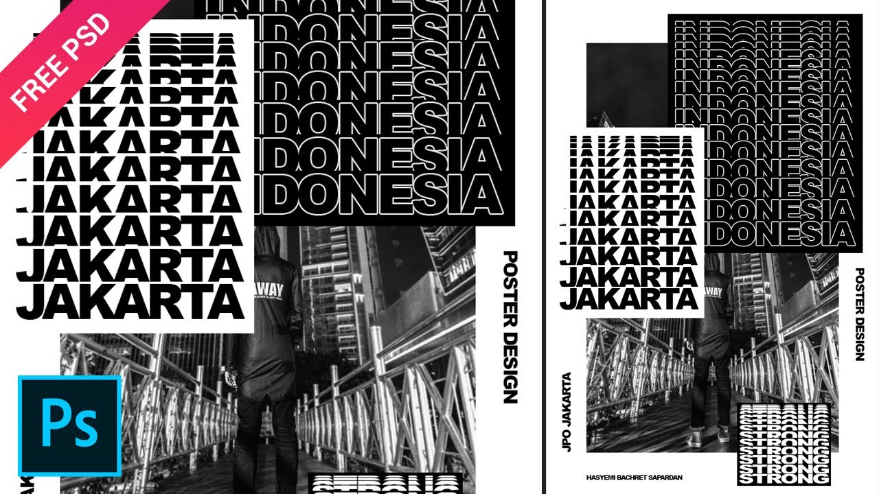 Typography Poster Style Jakarta JPO - Tutorial Photoshop 2020 - YouTube