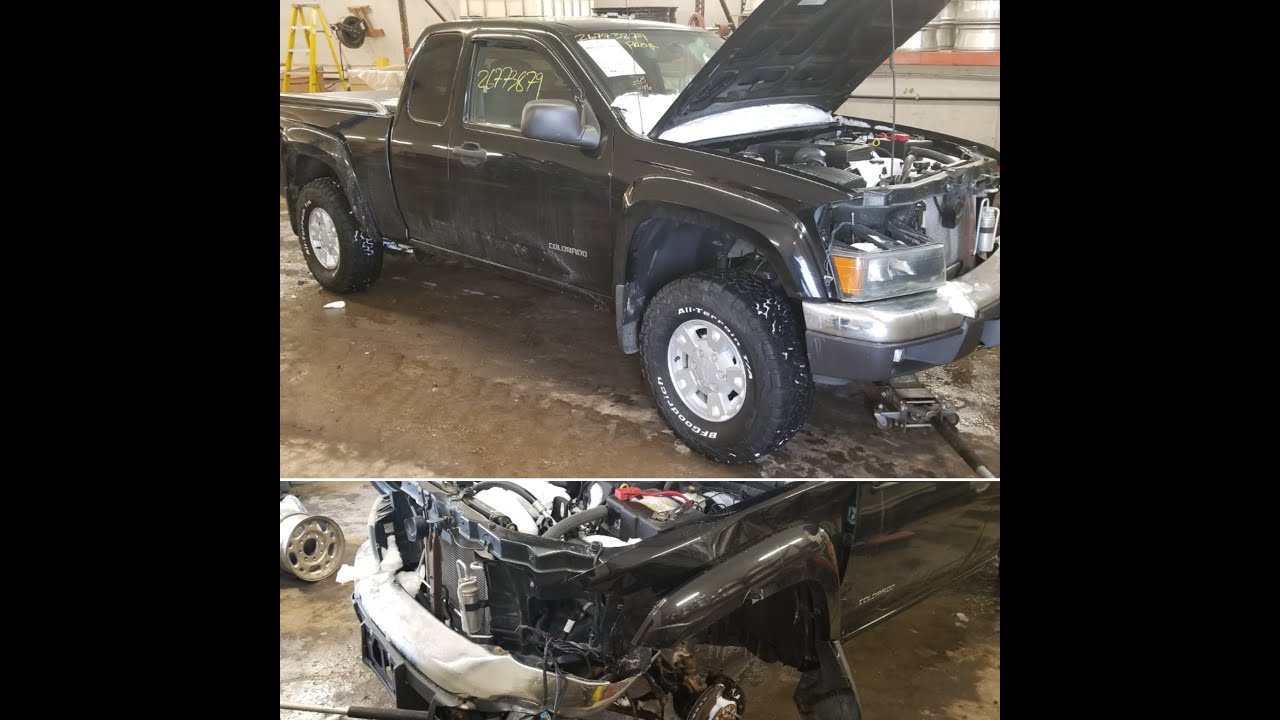 Starting the tear down on my wrecked 05 Chevy Colorado - YouTube