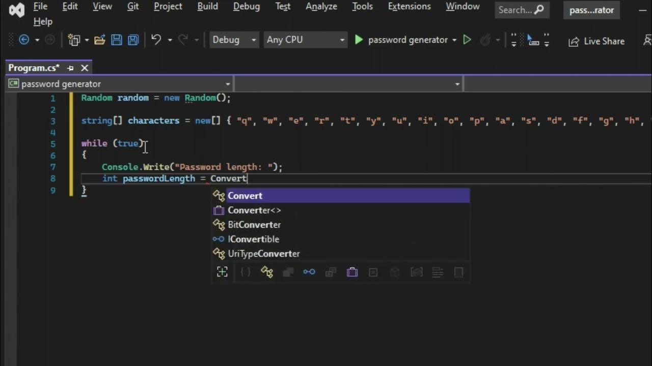 Satisfying Programming - C# Password Generator - YouTube