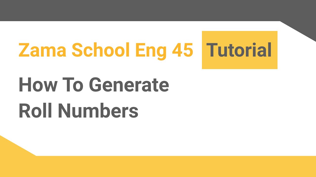 How to generate exam roll numbers |School ‎Management Software| |ENG ...