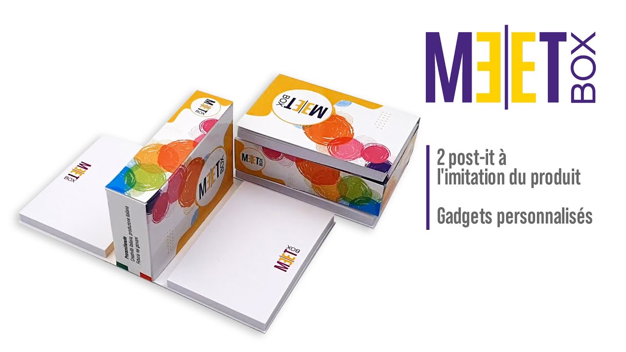 Meet Box - 2 post-it, étui personnalisé à l'imitation du produit ...