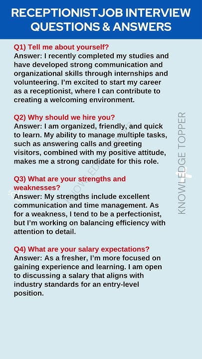 Receptionist Interview Questions and Answers - YouTube
