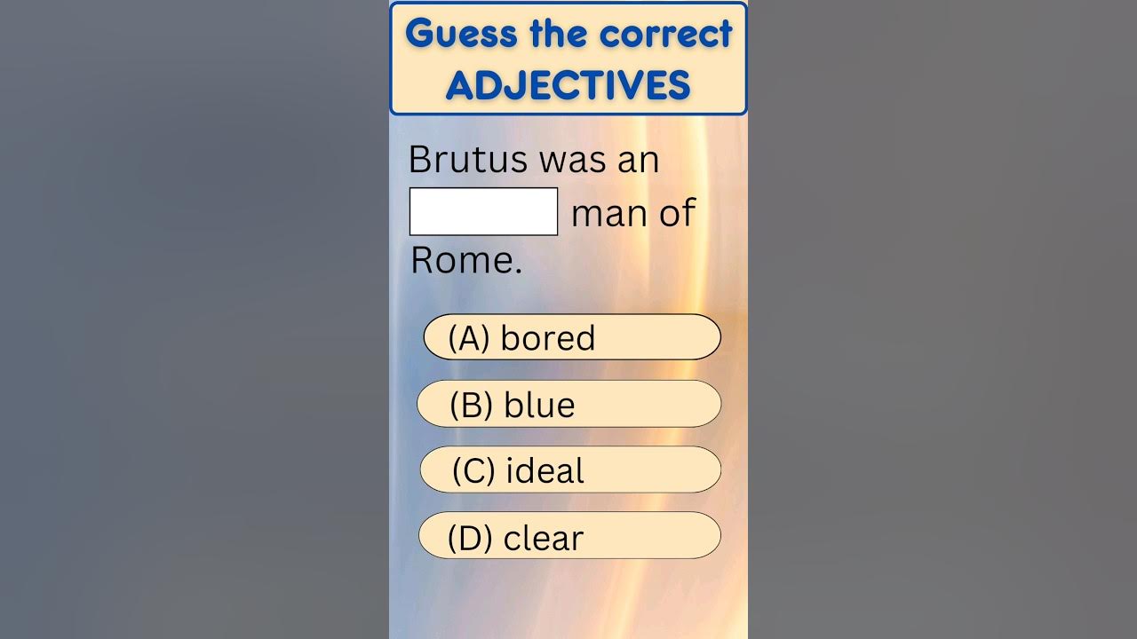 Guess the correct adjectives Quiz - YouTube