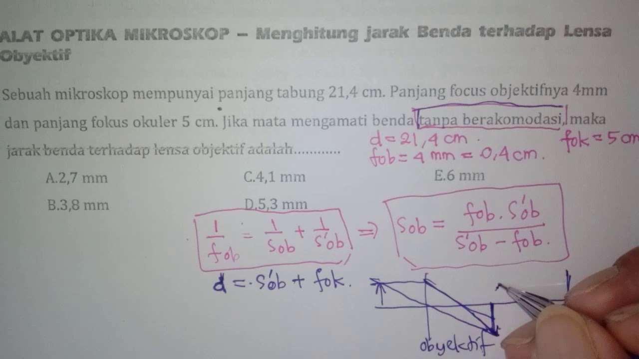 Tutorial Alat Optika Mikroskop (3) menghitung Letak Benda - Fisika SMA ...