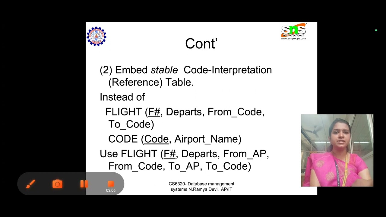 N.Ramya Devi | Lec -03 Denormalization | SNS Institutions - YouTube