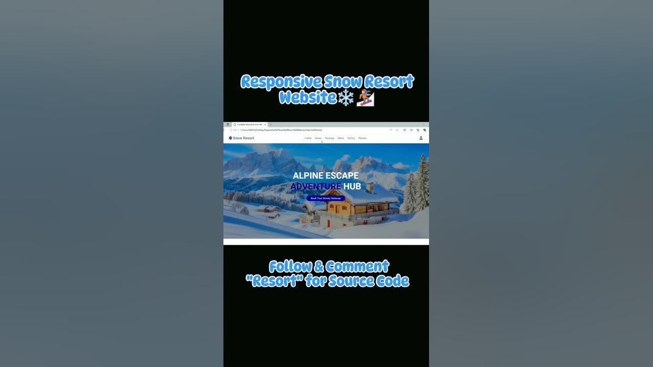 Subscribe For More Videos Snowresort Responsivewebsite Dailycontent Coding Codewithsujal