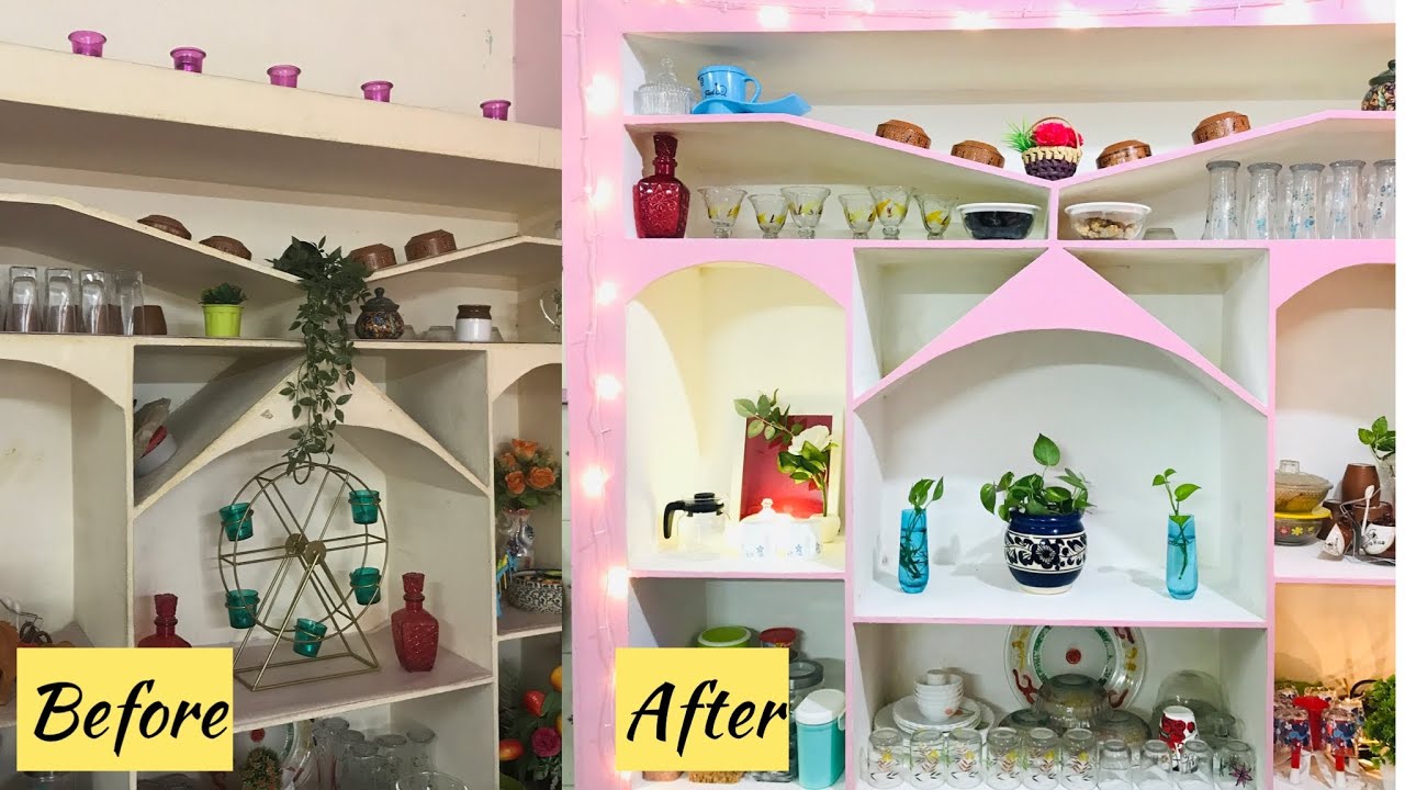 How to give an aesthetic look to Old show case|Indian Showcase ...