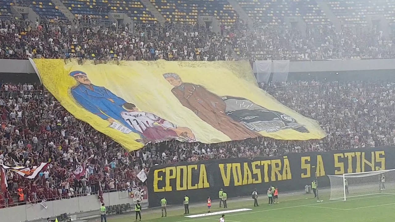 A doua coregrafie a Rapidului la meciul din playoff cu Steaua din Liga ...