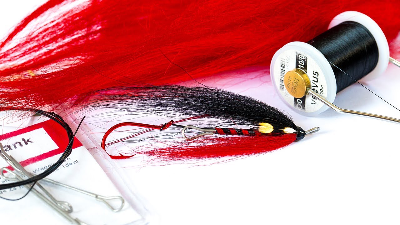Black & Red Intruder Sea Trout Fly Fishing Pattern. Tube Fly ...