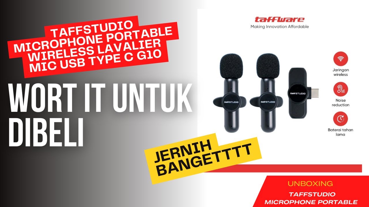 Unboxing TaffStudio Microphone Portable Wireless Lavalier Mic USB Type ...