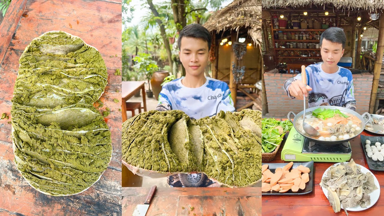 How chef Ny cook young 100 sliced cow intestine - Country style cooking ...