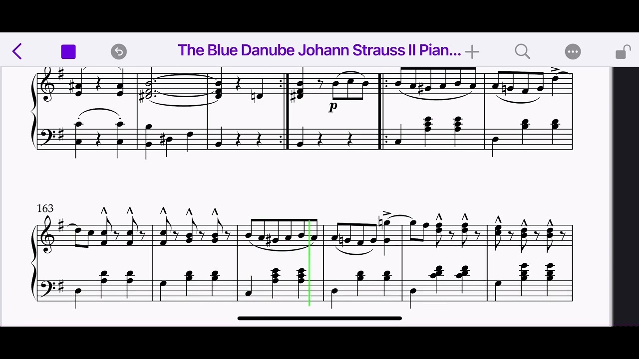 Johann Strauss II The Beautiful Blue Danube Piano Sheet Music 1825 - 1899 - YouTube