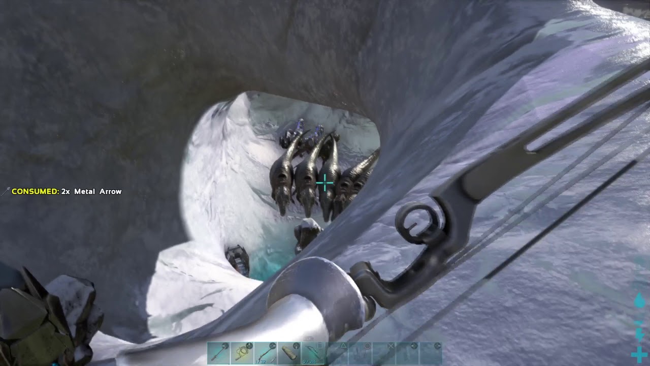 ARK Survival Evolved compound bow vs Giganotosaurus PS4 - YouTube