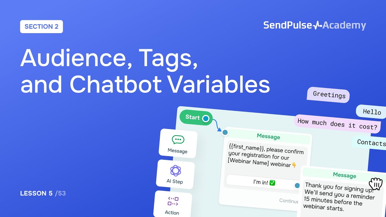 Lesson 5: Audience, Tags, and Chatbot Variables | Free Chatbot Course ...