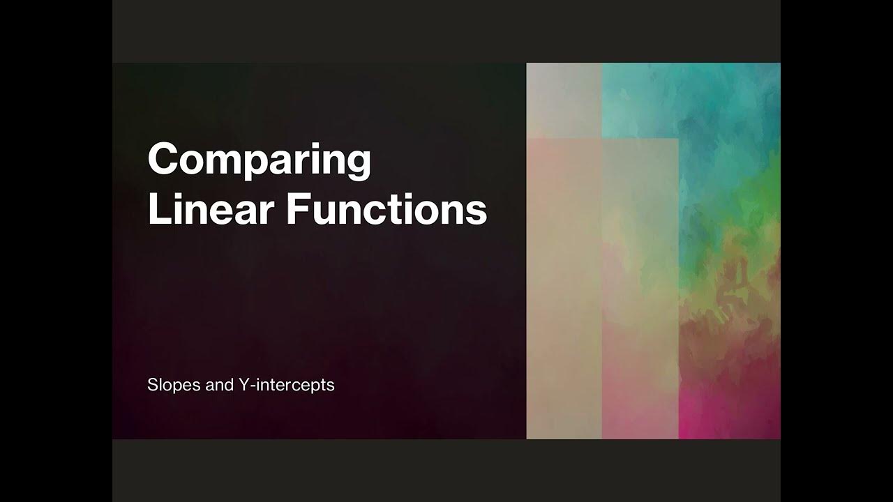 Comparing Linear Functions - YouTube
