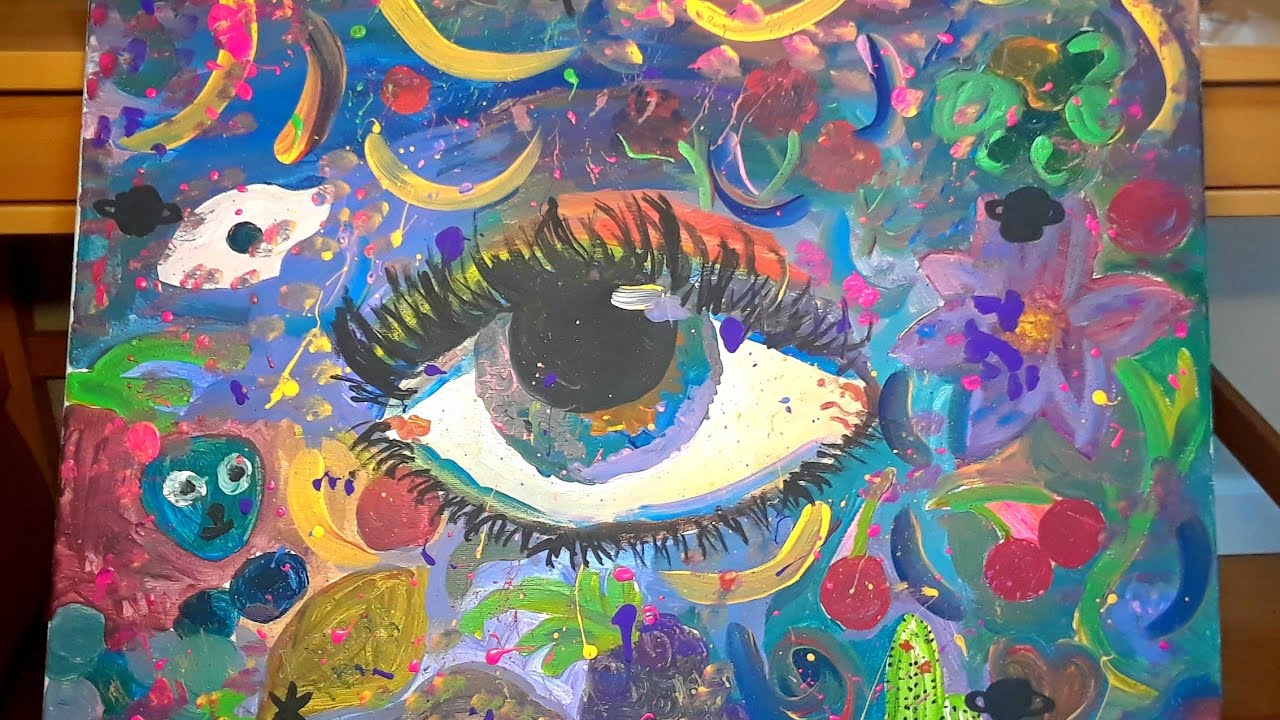 How to paint colorful eye art - YouTube