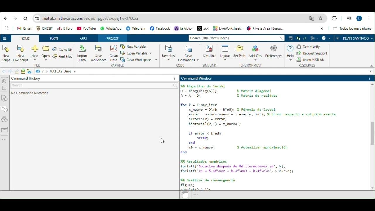 Grafica en MATLAB metodo de JACOBI - YouTube
