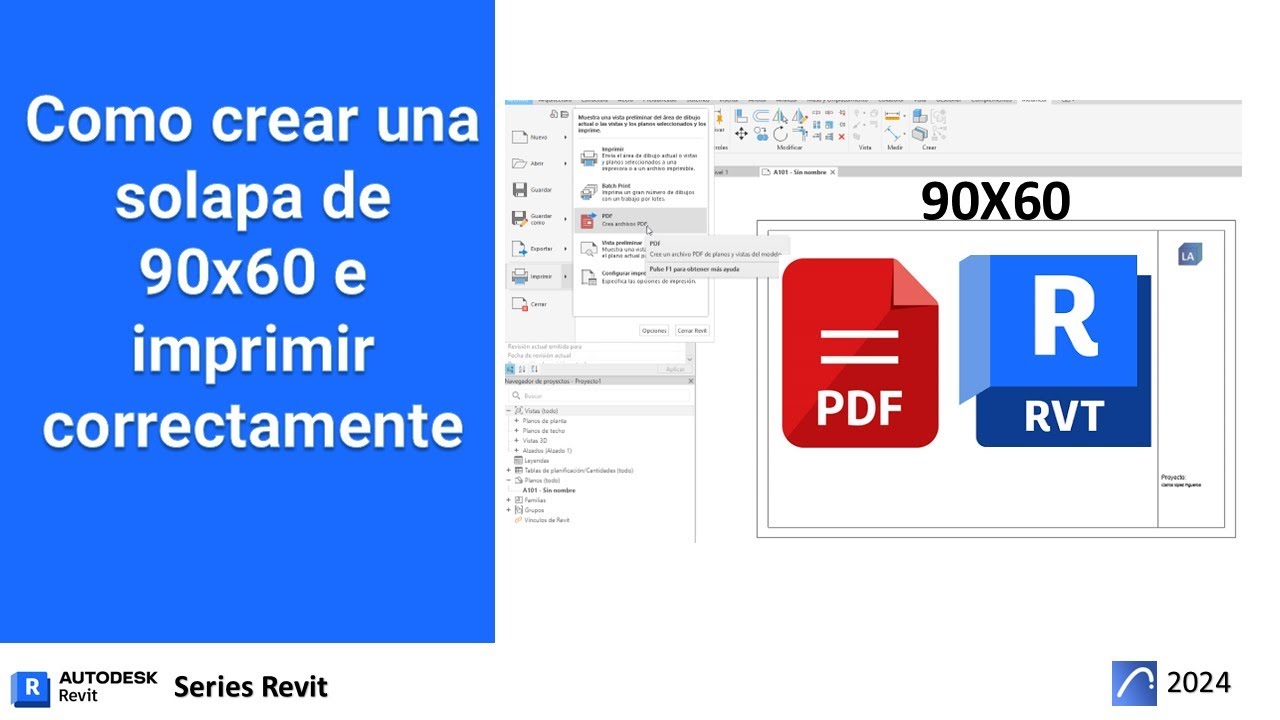 #revit Como crear una solapa de 90x60 e imprimir correctamente EN PDF ...