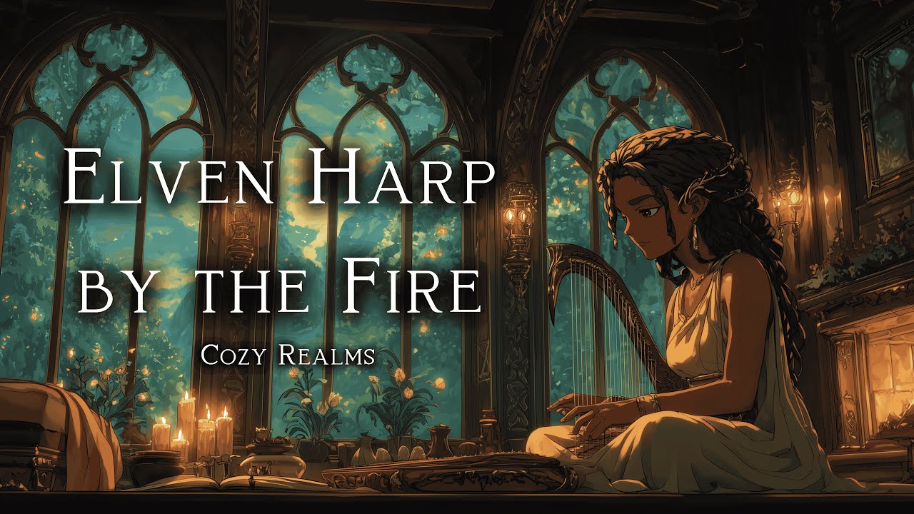 Cozy Celtic Harp Music for Calm & Rest | Elven Harp by the Fire - YouTube