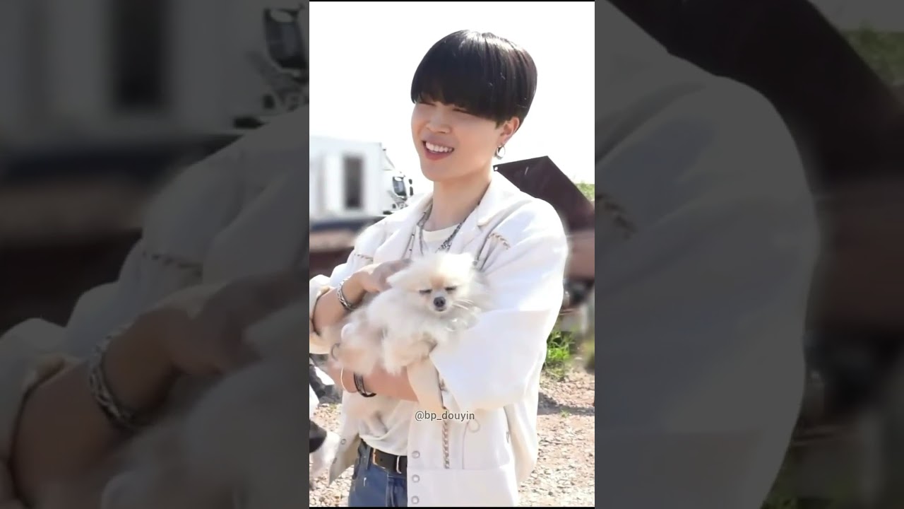 Jimin with dog 🐶 … - YouTube