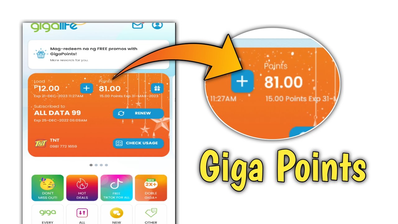 Paano mag Redeem / Subscribe ng Giga Promo sa Gigalife App Gamit Ang ...