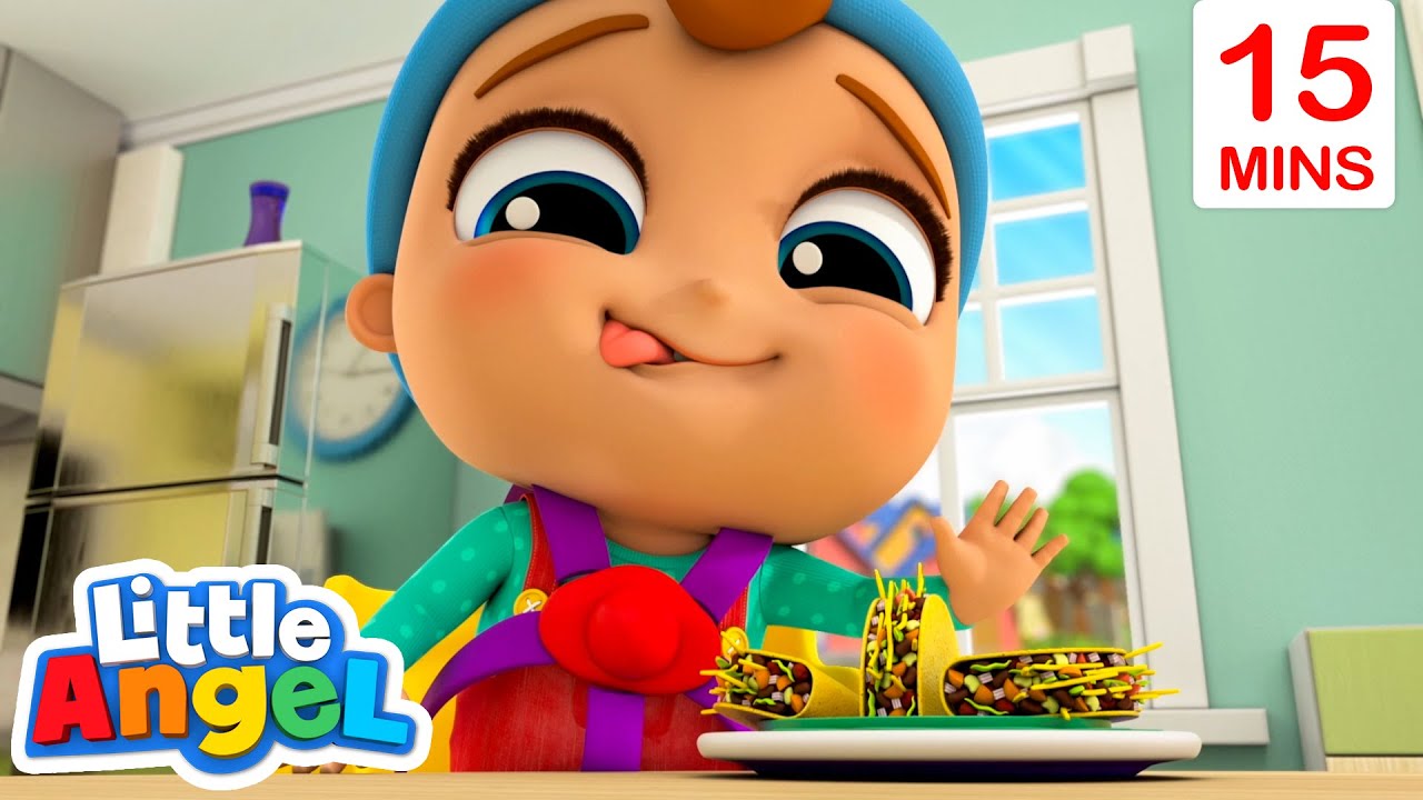 It's Dinner Time Song | 15 MIN LOOP | Little Angel | Kids Songs and ...