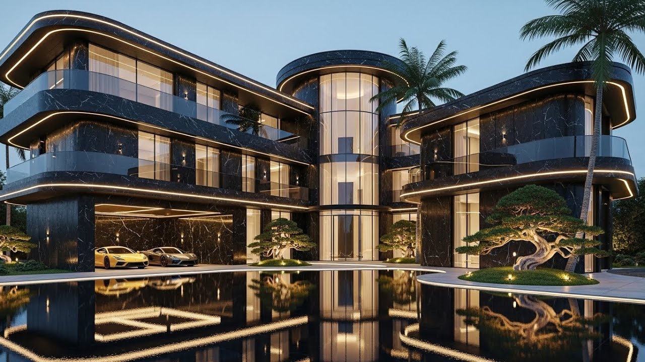 The Gilded Fortress Modern Luxury Mansion in Black & Gold | Luxury ...