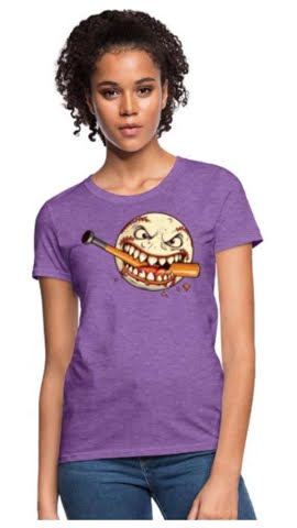 Baseball Eating Bat Funny Softball Sports Lover Women's T-Shirt #tshirt ...