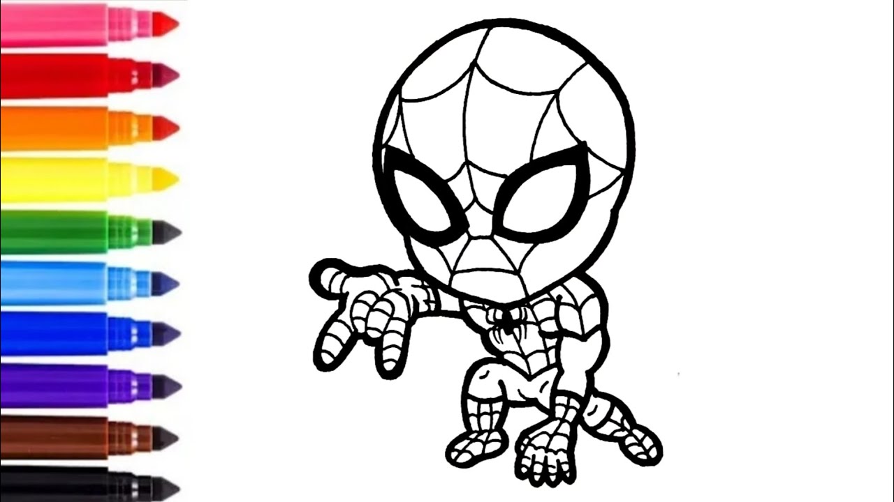 How to draw Spider-Man | Spiderman Drawing, Painting and Coloring for ...