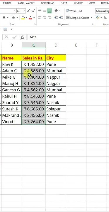How to apply Rupee ₹ symbol to all Values in Excel | EXCeL SBJamane ...