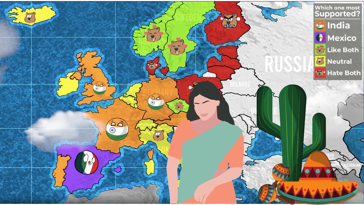 Mapping India vs Mexico most supported country worldwide - YouTube