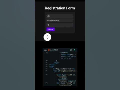 Ragistration form #html#css#webdevelopment #begginers #coding #programming #learn #shorts - YouTube