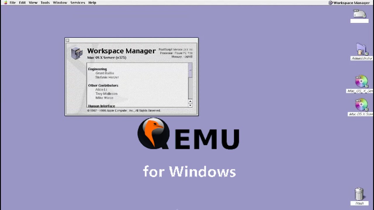 Tutorial : Mac OS X Server 1.0 in QEMU - YouTube